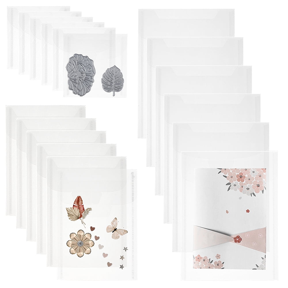 36Pcs Clear Stamp and Die Storage Pockets 3 Sizes Plastic Stamps ...