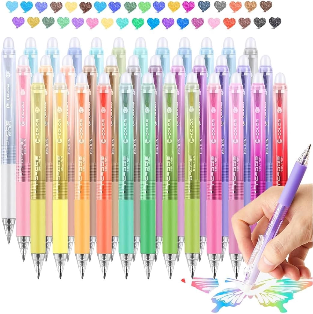 36pcs Colored Erasable Gel Pens Click Fine Point 0 7 Mm Quick Drying