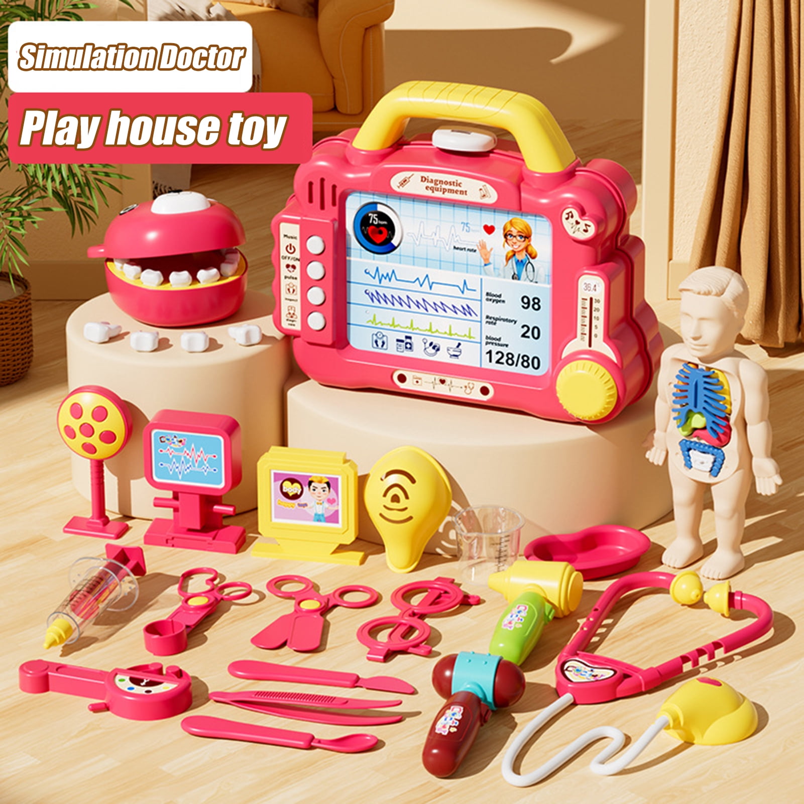 36Pcs Doctor Kit for Kids Girls Pretend Play Doctor Set with Medical ...