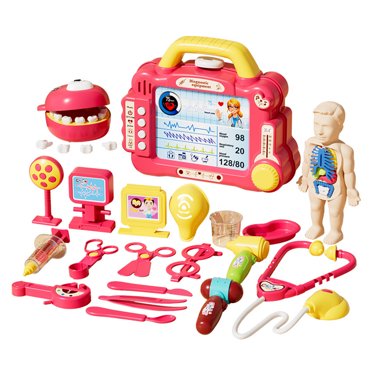 Free Shipping! Doctor Medical Set Plastic Toy with Simulated ECG 24 Acc ...