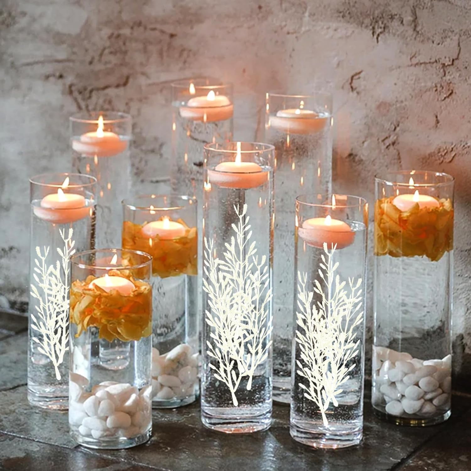 36Pcs Faux Flowers for Floating Candles, Floating-Effect Flowers for ...