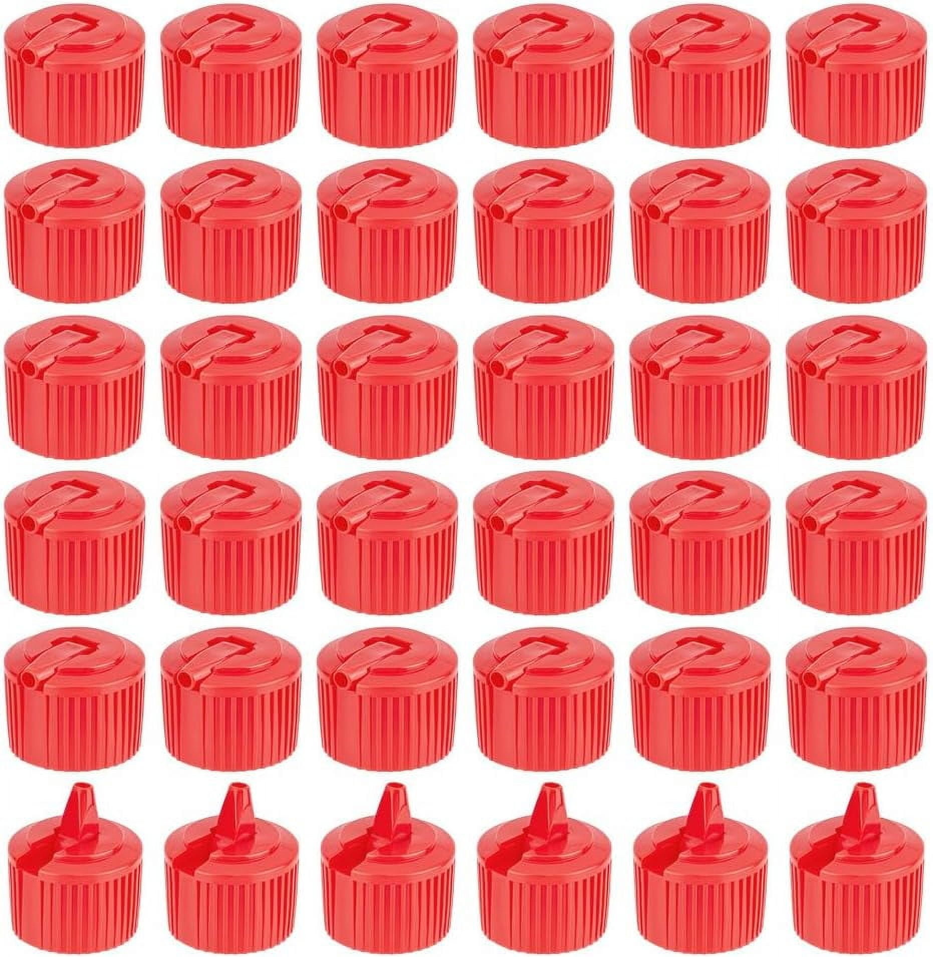 36Pcs Flip Top Dispensing Cap 28/410 Red Plastic Bottle Caps Spout Flip Caps Reusable Plastic ...
