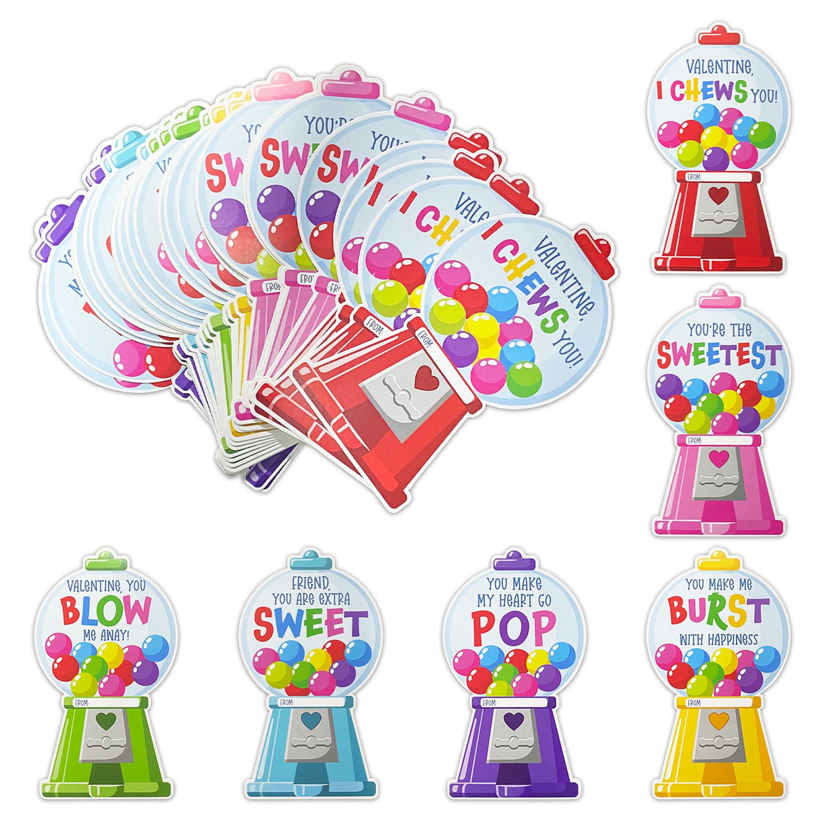 36Pcs Fun Candy Gashapon Valentine's Day Exchange Cards - For Couples ...