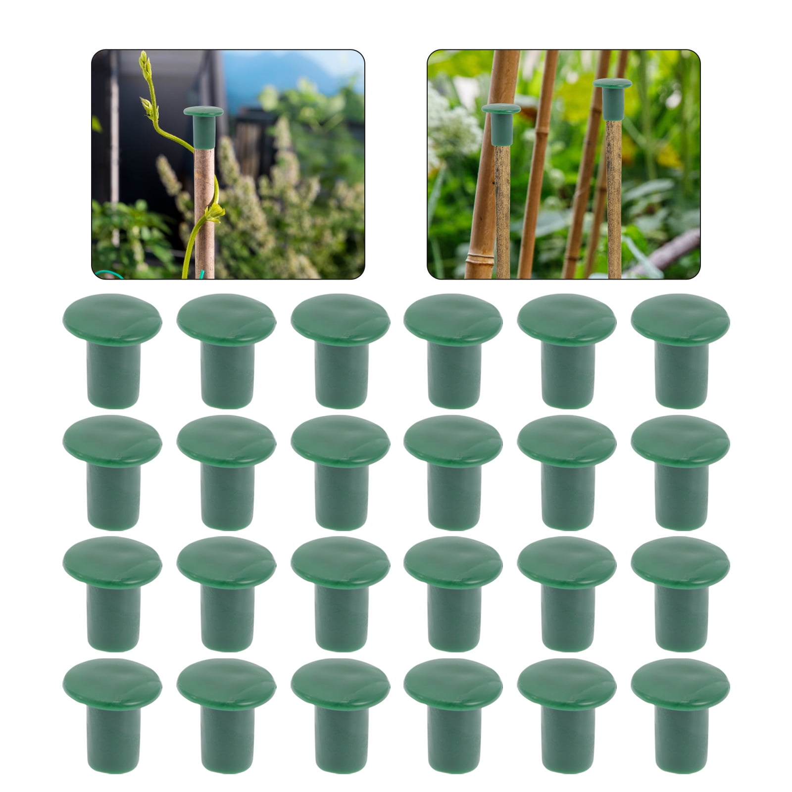 WHAMVOX 36Pcs Green PP Cane Topper for Plants to Support and Protect in ...