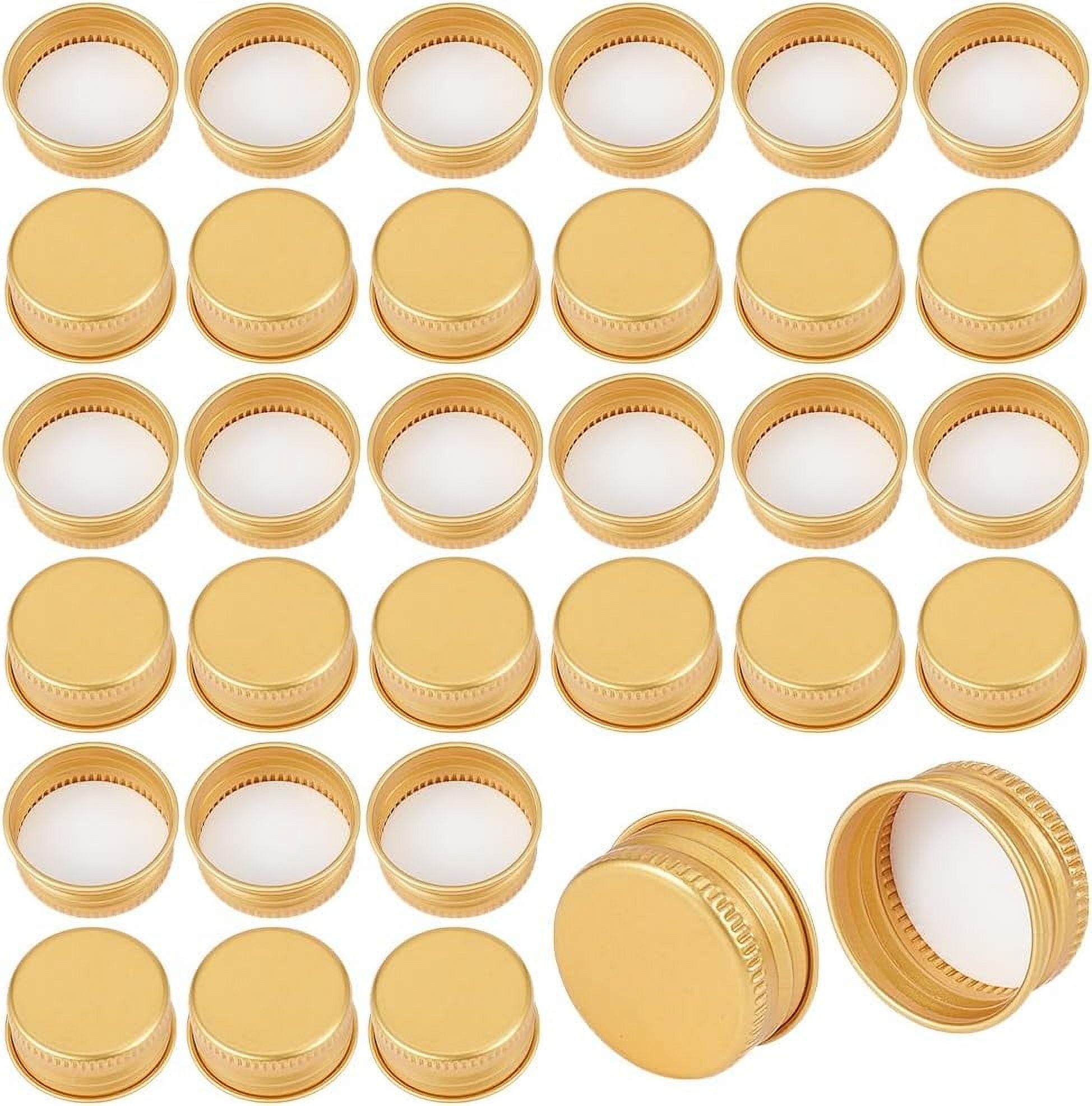 36Pcs Golden Seal Screw Caps 1.1 Inch Inner Diameter Metal Screw Caps ...