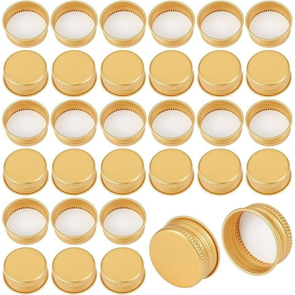 36Pcs Golden Seal Screw Caps 1.1 Inch Inner Diameter Metal Screw Caps ...