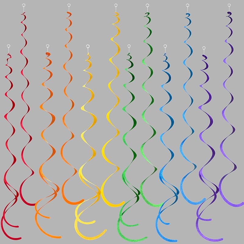 36Pcs Green Hanging Swirl Decorations Ombre Green Felt Swirl Streamer ...