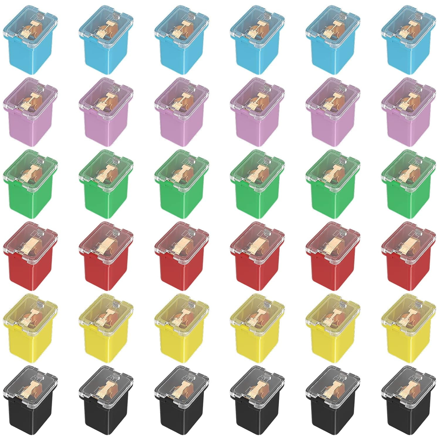 36Pcs Jcase Fuse Assortment Kit Automotive Low Profile Box Shaped Micro ...