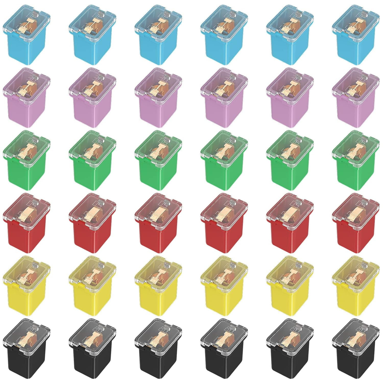 36Pcs Jcase Fuse Assortment Kit Automotive Low Profile Box Shaped Micro ...