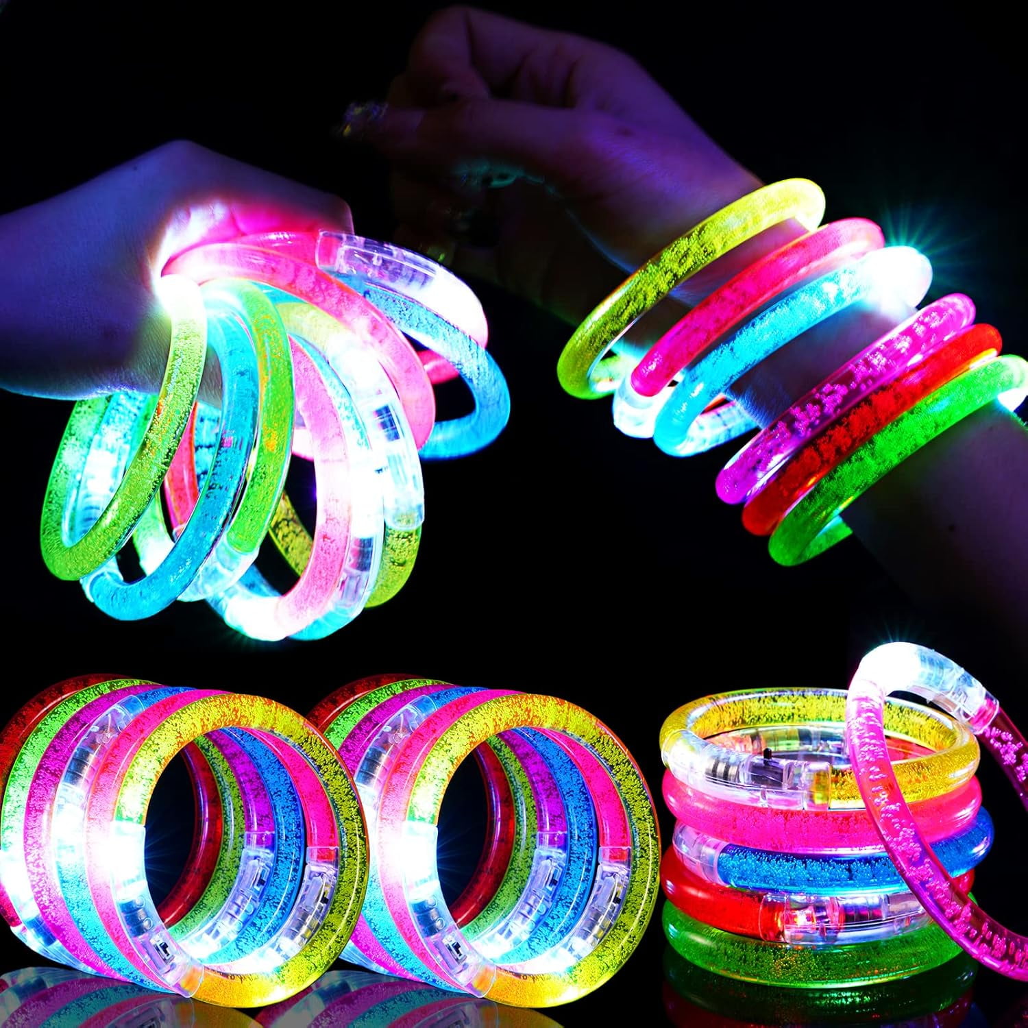 36Pcs LED Bracelets Glow Sticks Glow in the Dark Party Supplies for ...