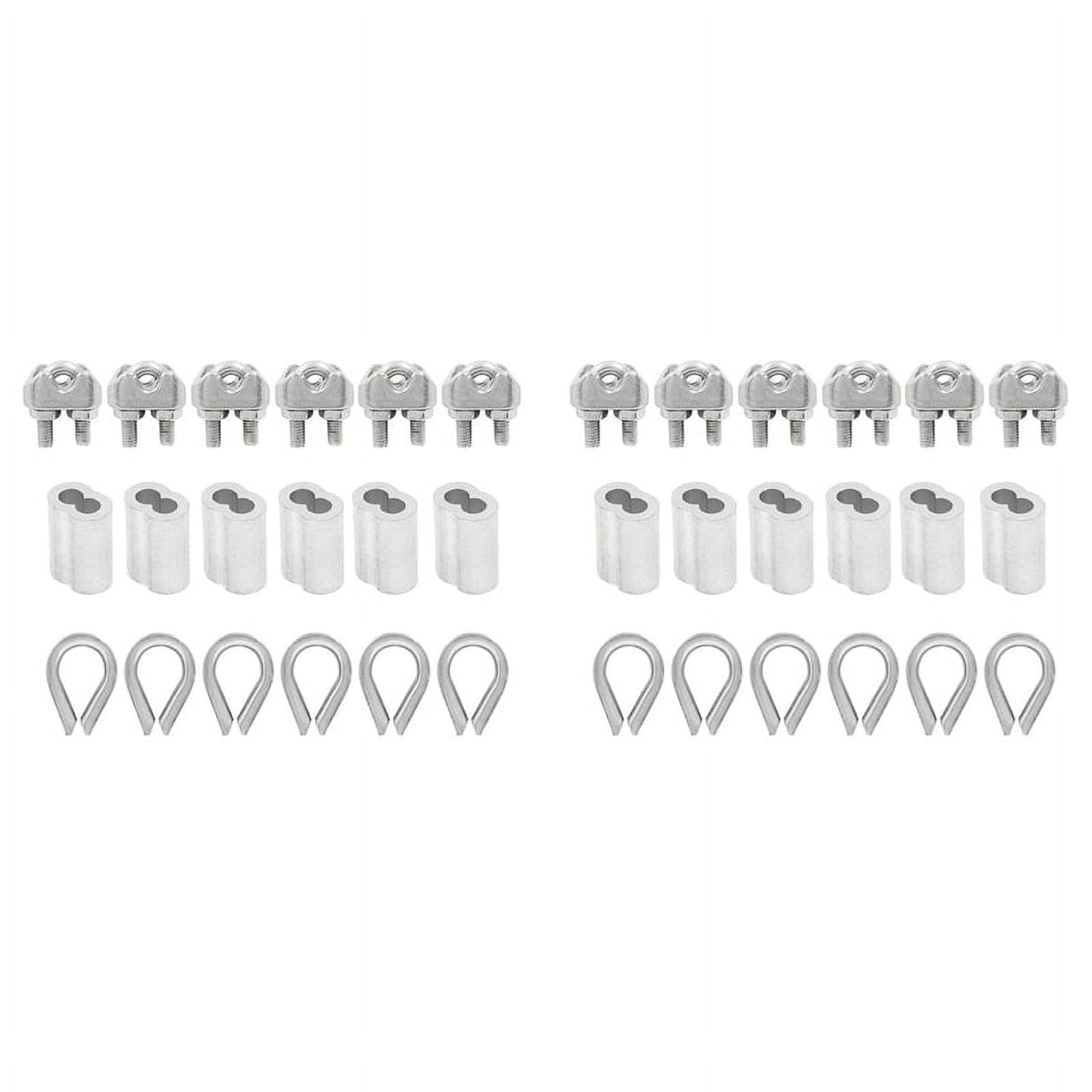 36Pcs M3 (1/8Inch) Wire Rope Accessory Set, M3 Wire Rope Cable Clip ...