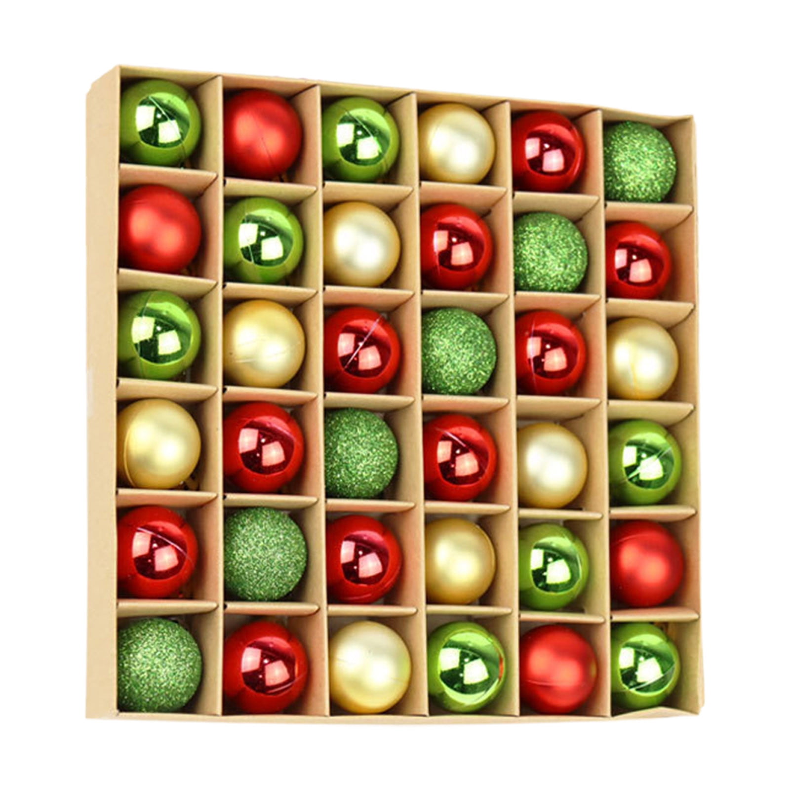 36Pcs Mini Christmas Balls Tree Ornaments,Small Shatterproof Xmas ...