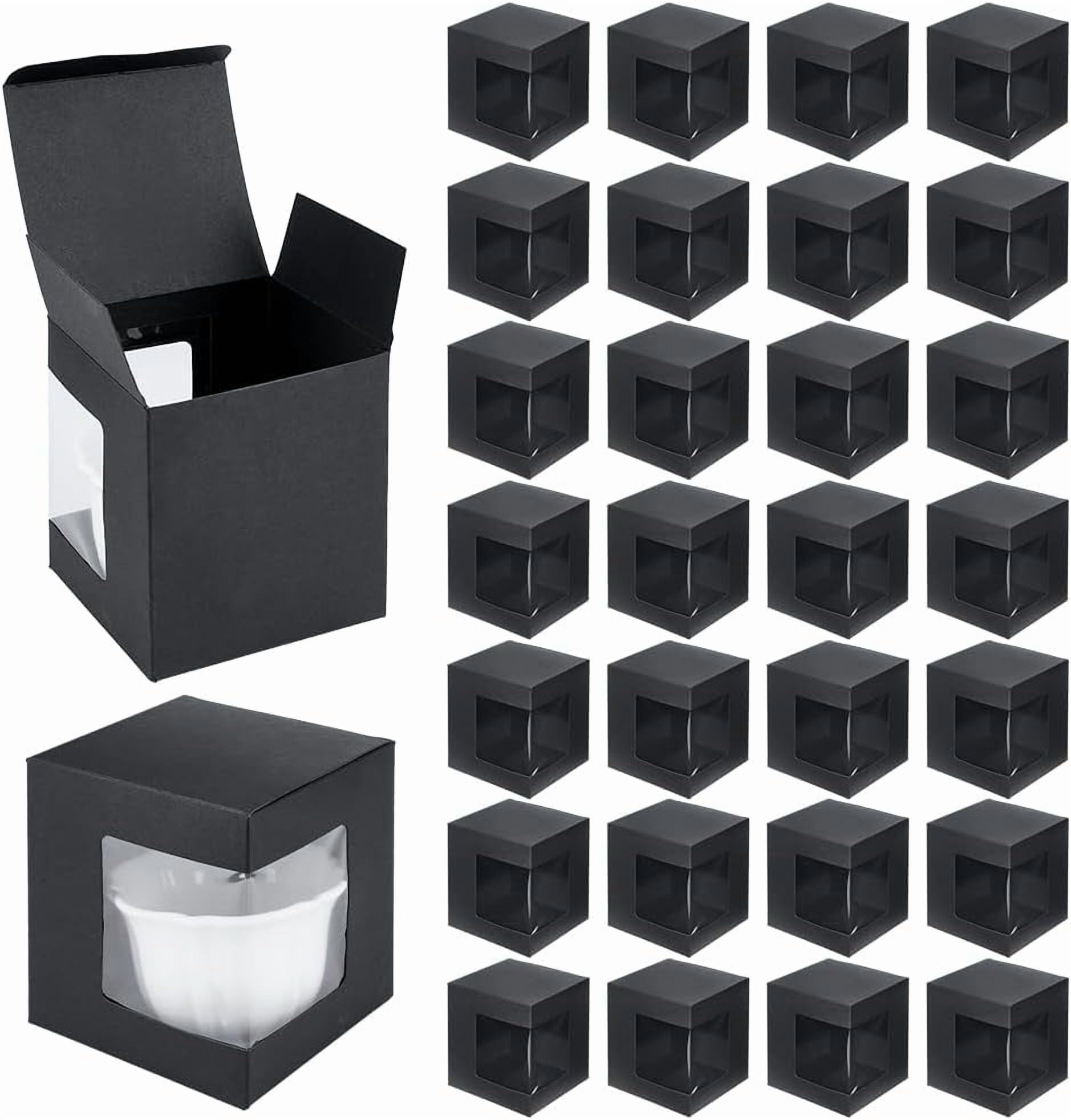 36Pcs Mug Boxes for Gifts Black Coffee Mug Boxes Transparent Wine Glass ...