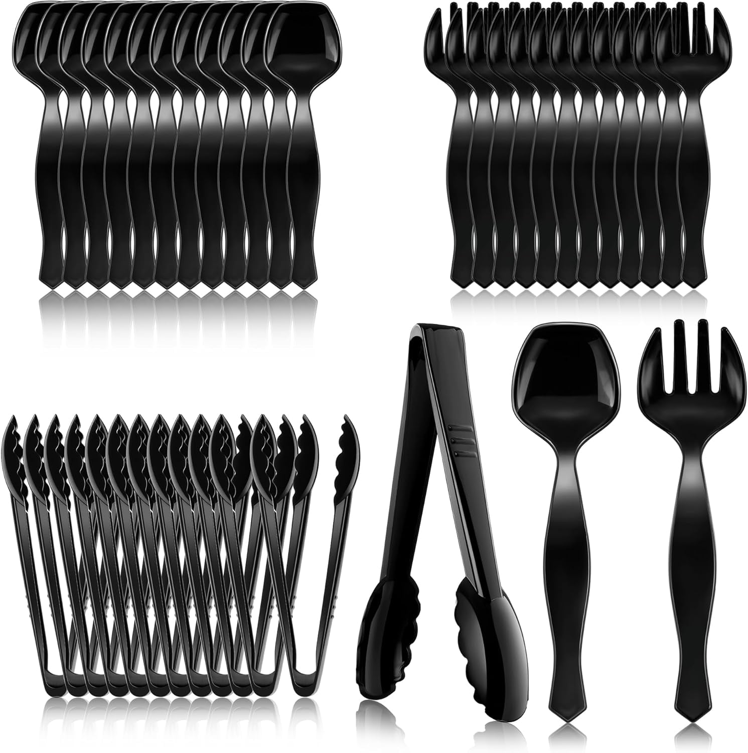 36Pcs Plastic Serving Utensils Set 9'' Large Disposable Serving Spoons ...