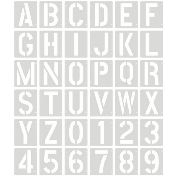 36Pcs Reusable PET Painting Stencils Number Letter Templates for Kids ...