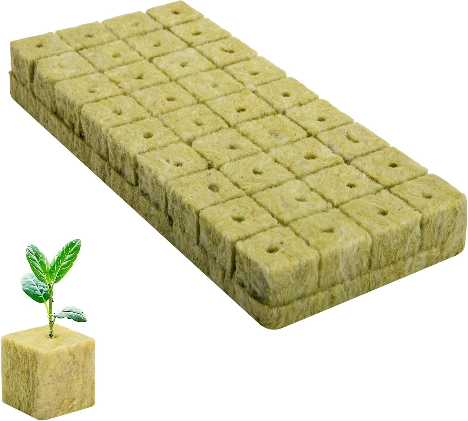 36Pcs Rockwool Grow Cubes - 1.5 Inch Stonewool Starter Plugs for Rapid ...