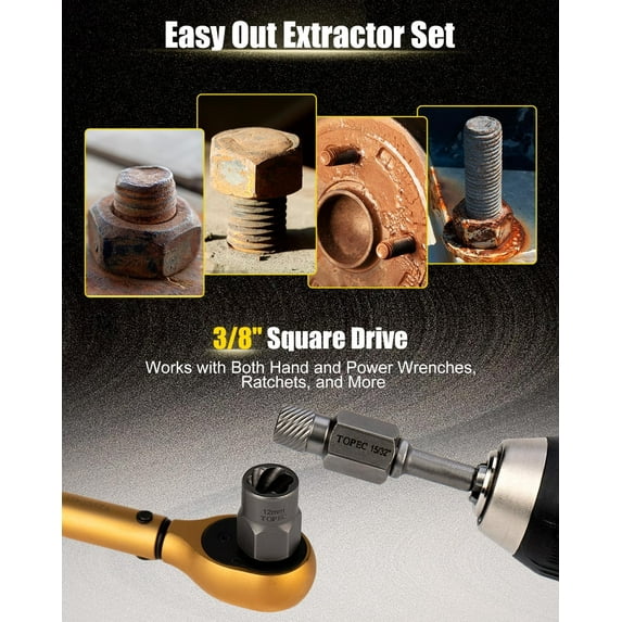 36Pcs Screw & Bolt Extractor Kit, 3-in-1 Easy Out Screw Extractor Set ...