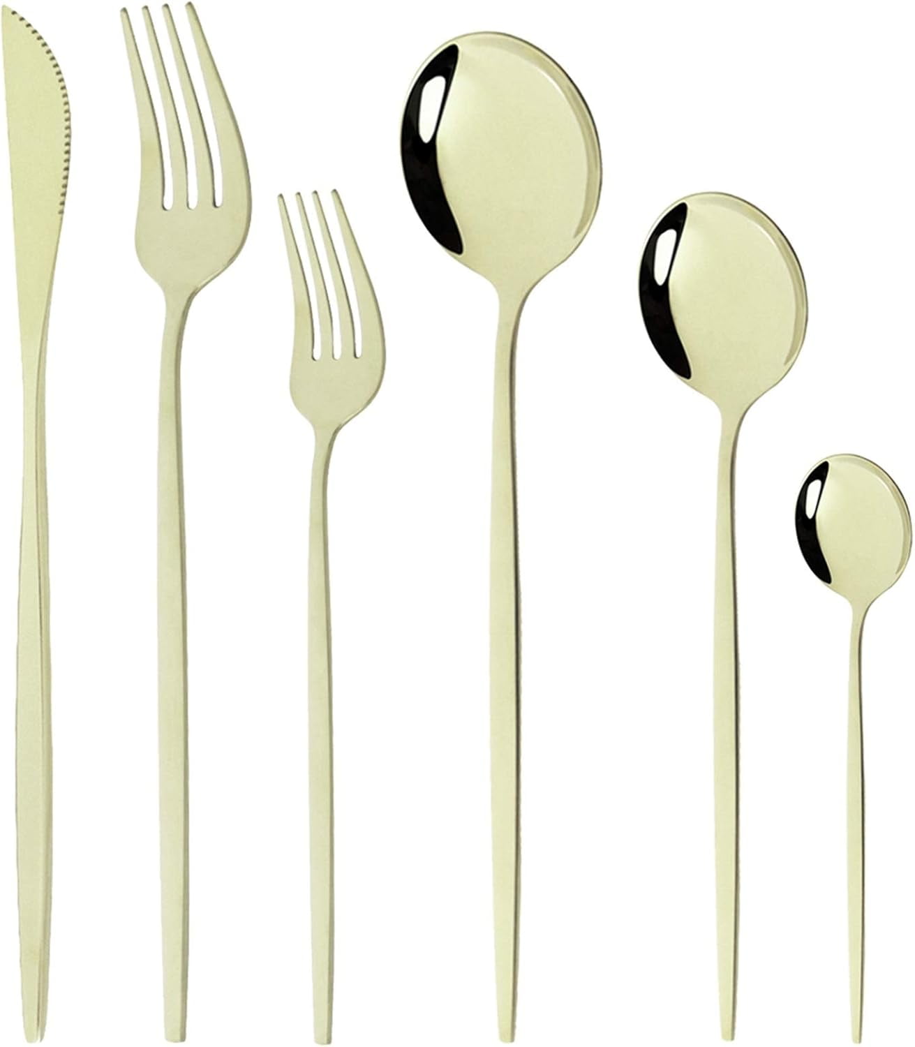 36Pcs/Set Red Gold Cutlery Set Stainless Steel Dinnerware Set Knife ...