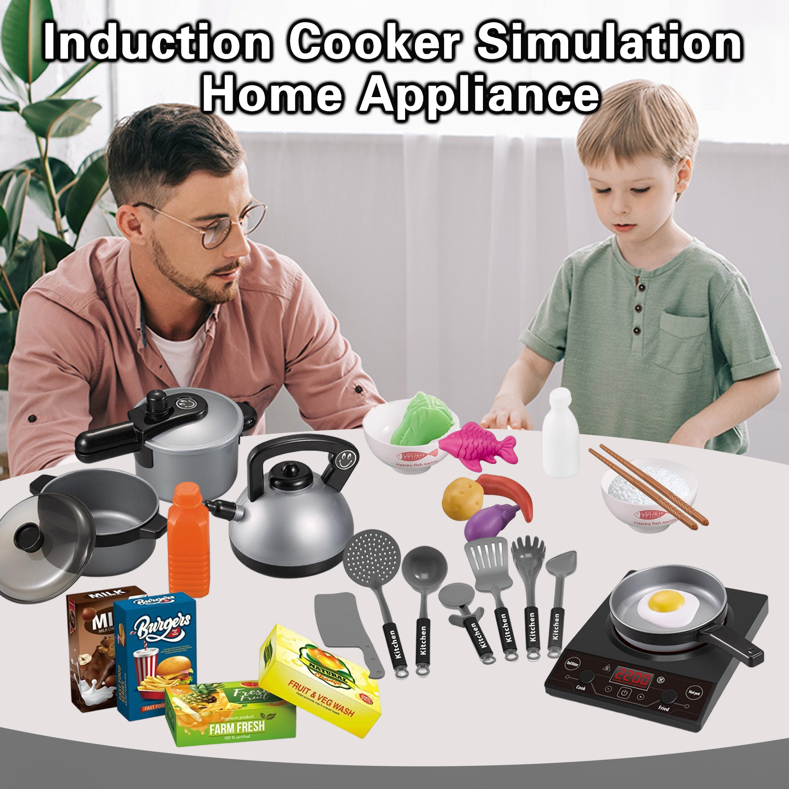 36Pcs/Set Simulation Induction Cooktop with Sound Effect - Realistic ...