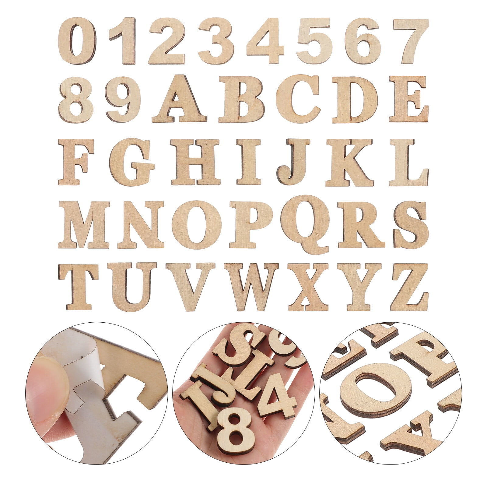 36Pcs Small Unfinished Wood Numbers Decorative Wooden Alphabet Letters ...