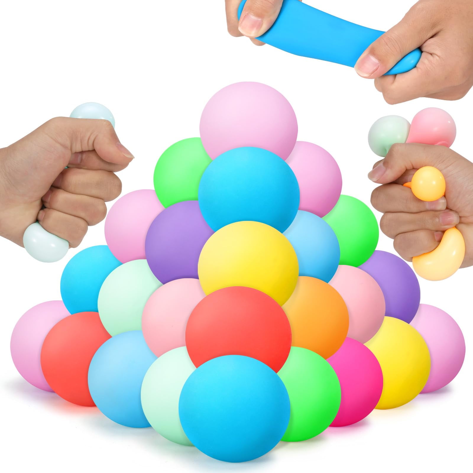 36Pcs Stress Balls Set for Adults and Kids - Squishy Ball Sensory Fidget Toys for Anxiety Relief ...