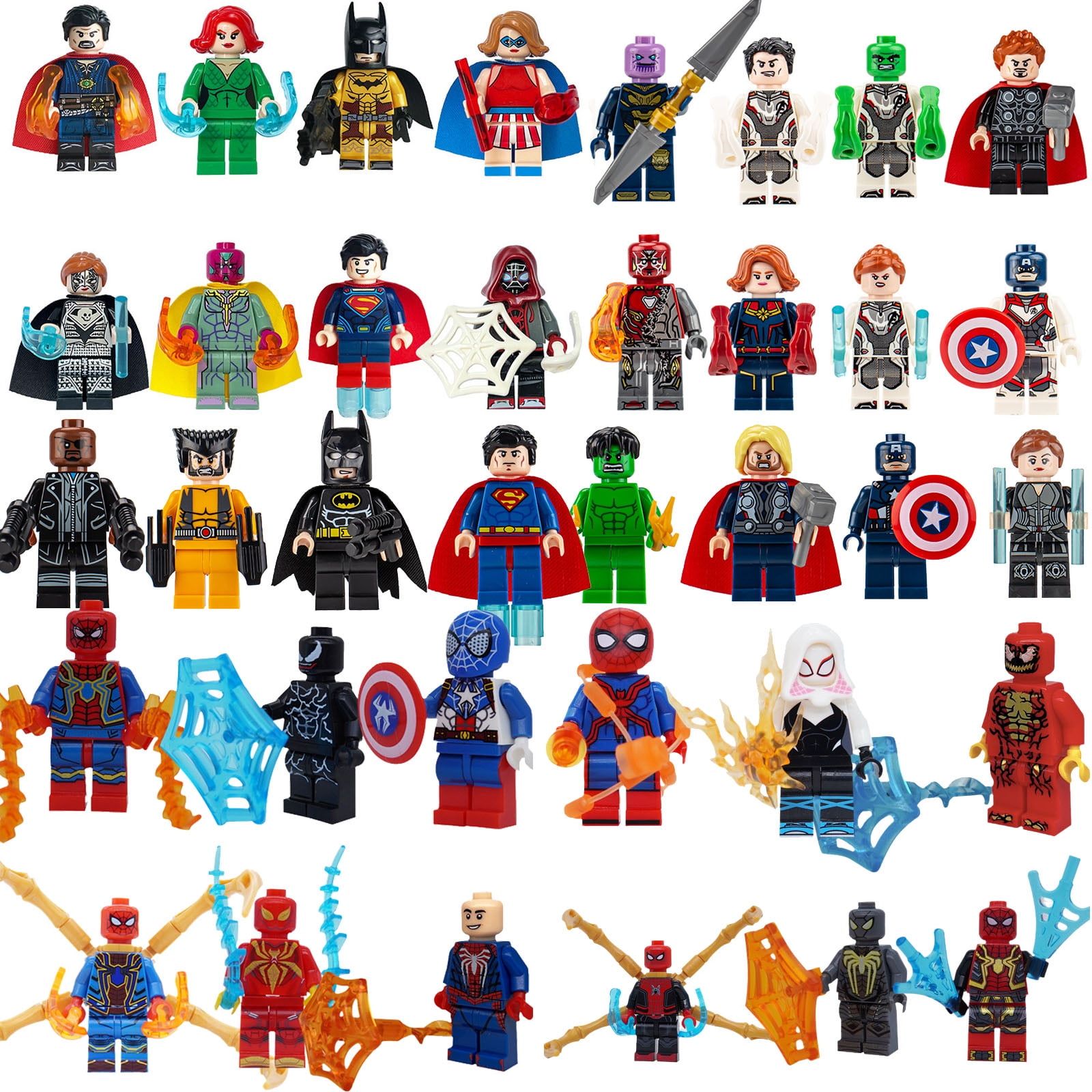 36Pcs Superheros figures Building Blocks Toys Set, 1.77 inch Action ...