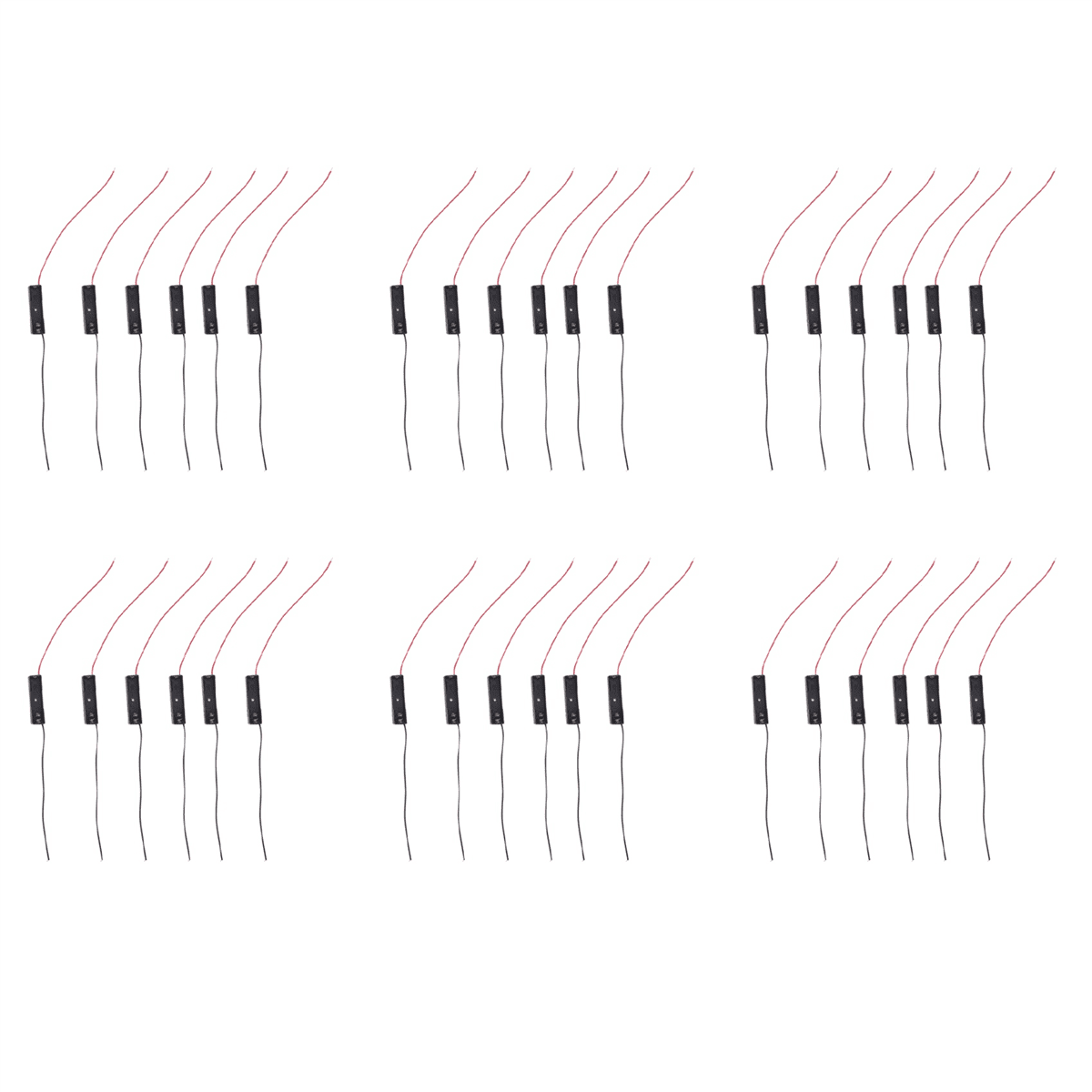 36Pcs Wired Connector 1.5V AAA Battery Holder Plastic Case Storage Box ...