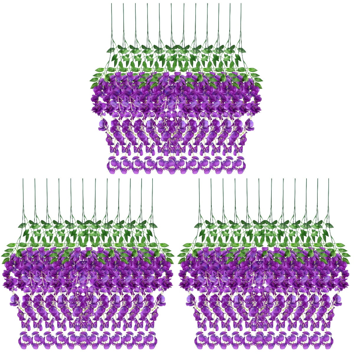 36Pcs Wisteria Hanging Flowers, 2.8ft Fake Vines Artificial Wisteria ...