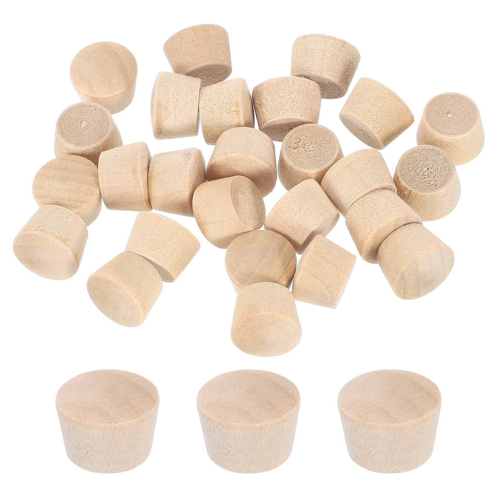 36Pcs Wood Button Plugs, 10mm/0.39" Flat Head Hardwood Screw Hole Plug ...