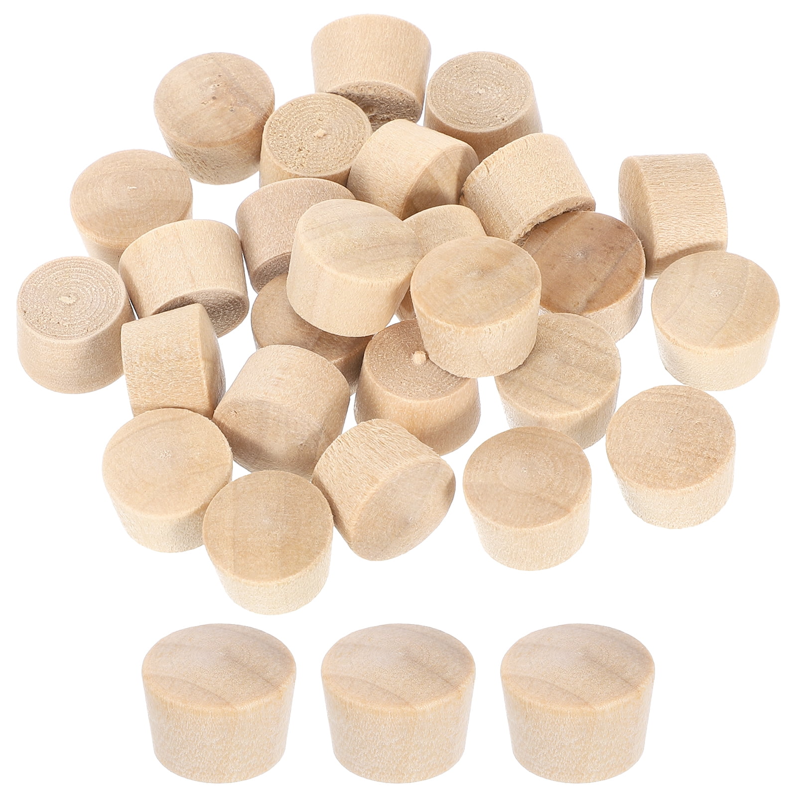 36Pcs Wood Button Plugs, 11mm/0.43" Flat Head Hardwood Screw Hole Plug ...