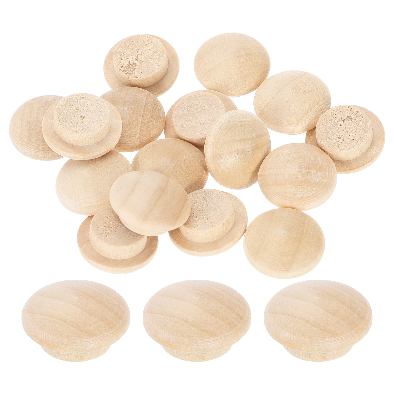 36Pcs Wood Button Plugs, 12mm/0.47" Hardwood Screw Hole Plug Mushroom ...