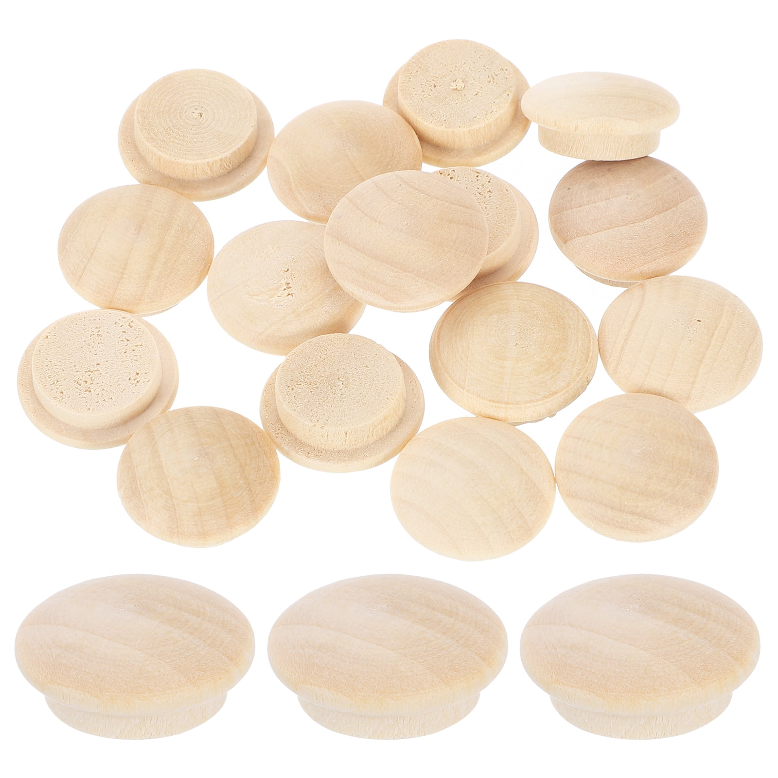 36Pcs Wood Button Plugs, 15mm/0.59" Hardwood Screw Hole Plug Mushroom ...
