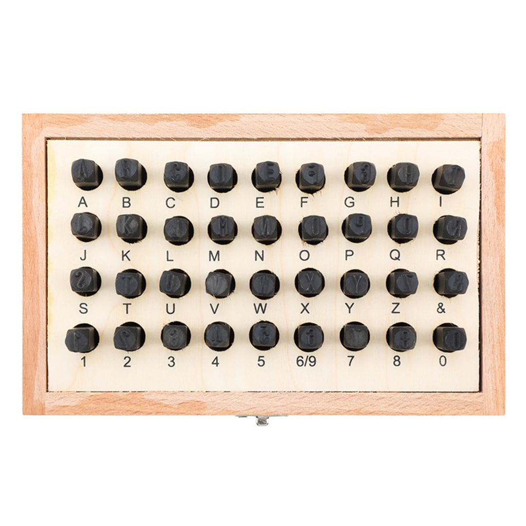 36Pcs1eatherNumber Letter Stamping Tool 6mm Metal1eatherStamp Embossing ...