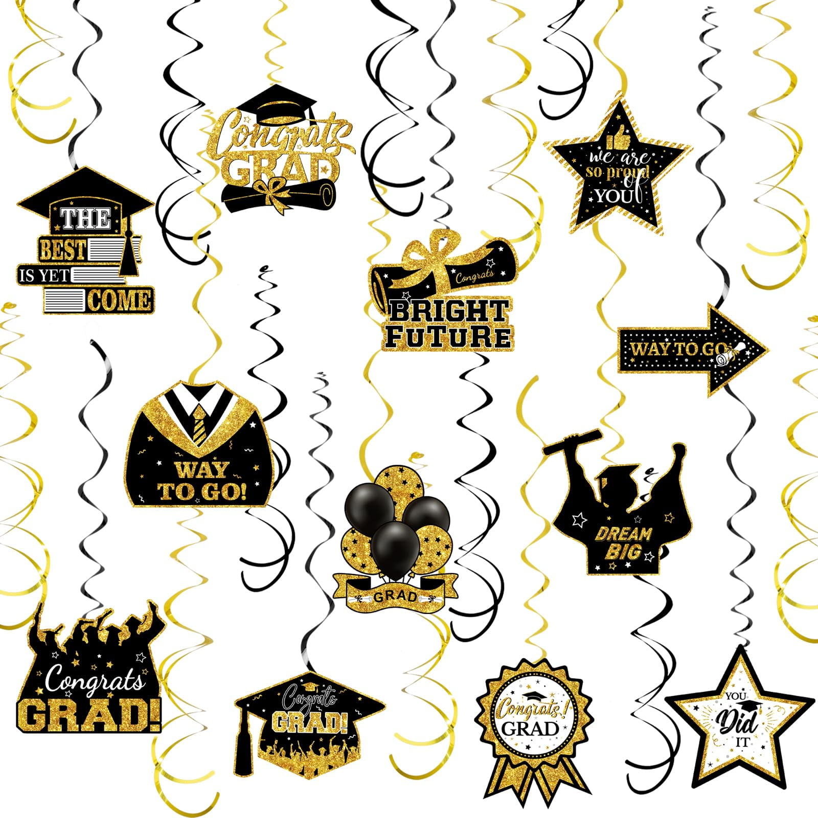 36Pieces Graduation Decorations Class OIF8 of 2025 Graduation Hanging ...