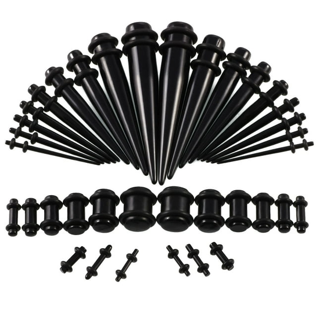 36Pieces Plug Taper Insertion Pin for Ear Tongue Stretcher Piercing ...