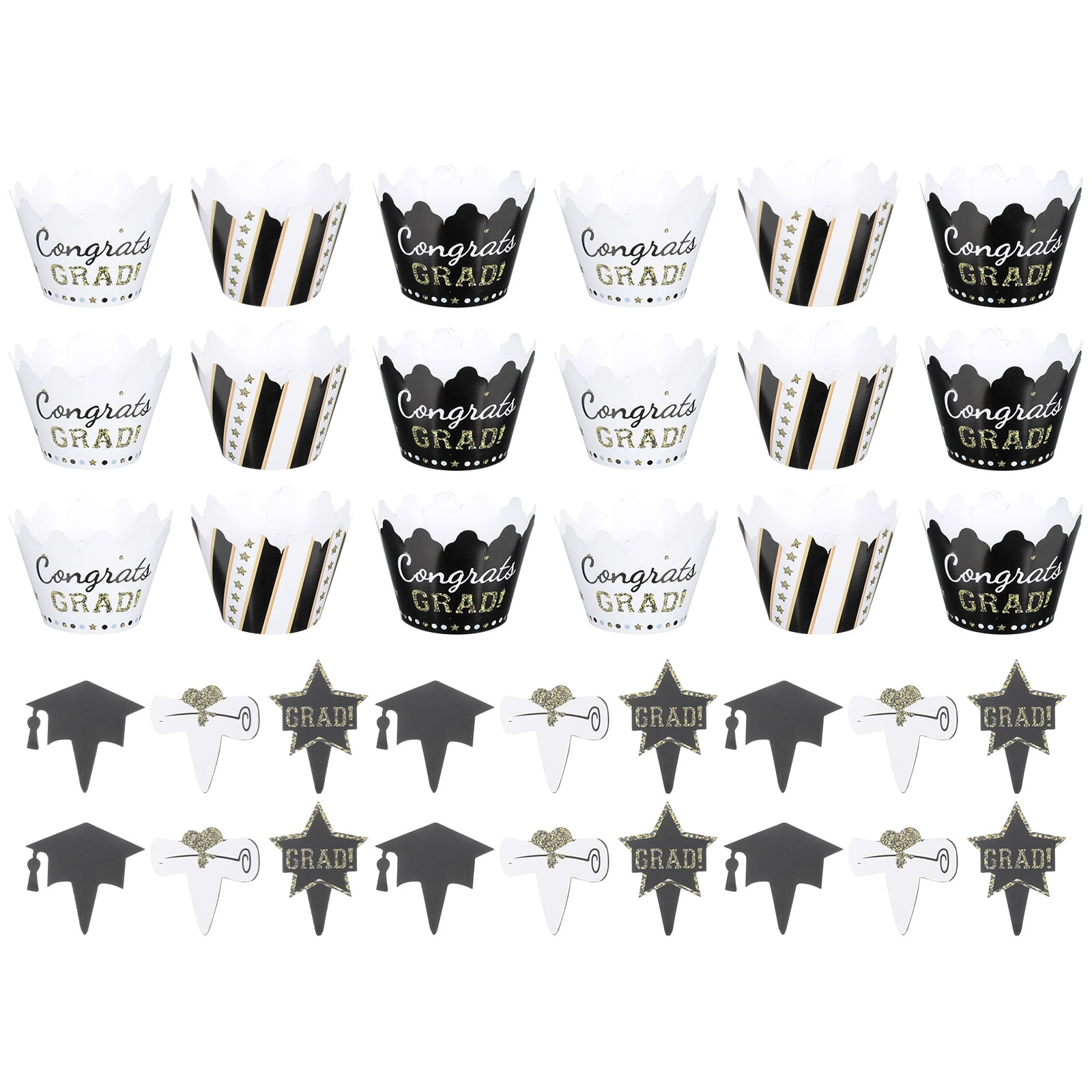 36Sets Graduation Season Cake Decoration Cake Topper Border for ...