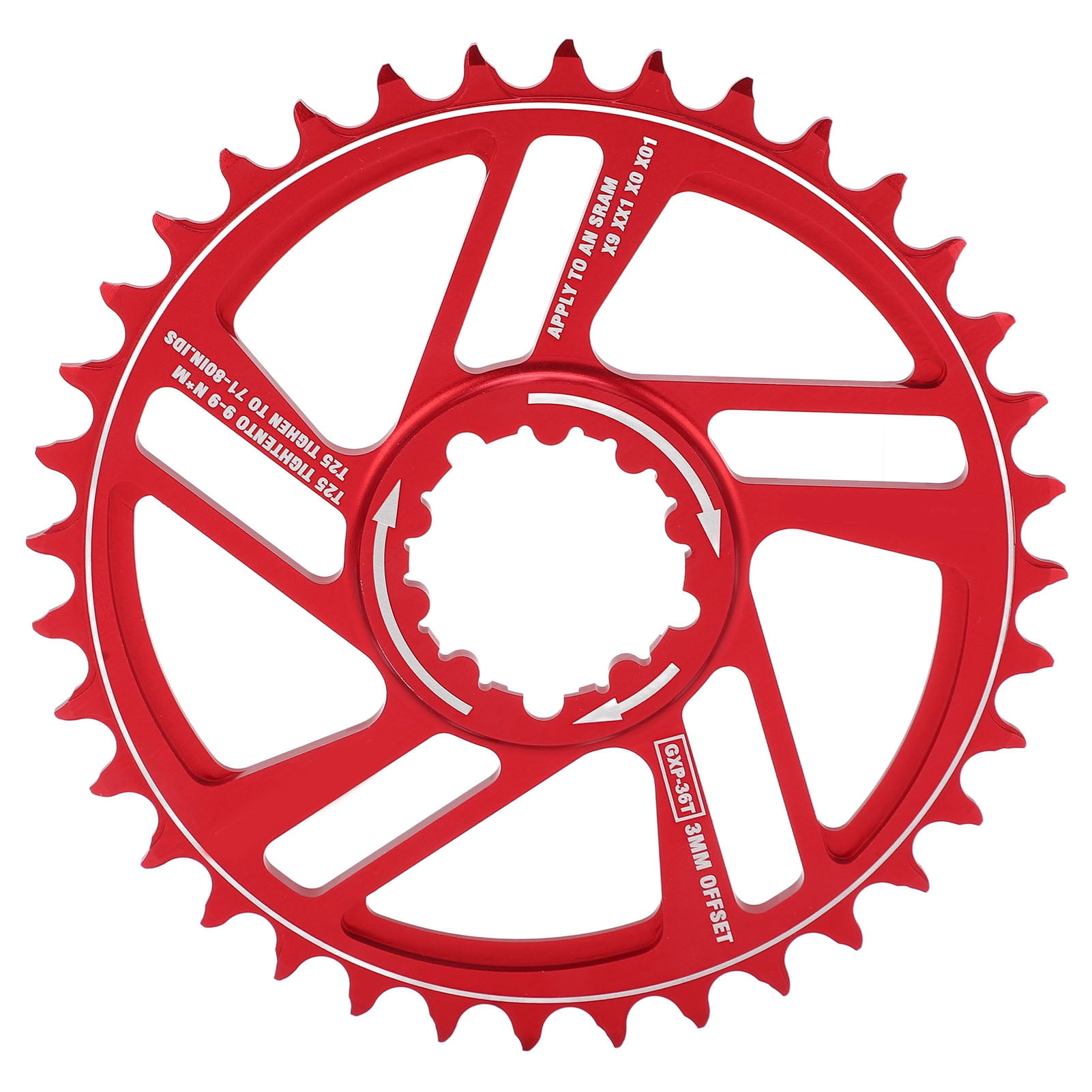 36T Chainring, 3mm Offset Direct Mount NW Chainring for SRAM GXP Crank ...