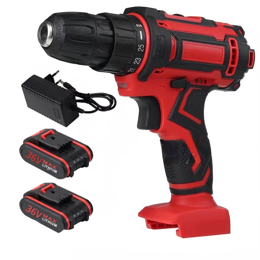 36V 1000W Electric Impact Drill 3 in 1 Electric Cordless Lithium-Ion ...