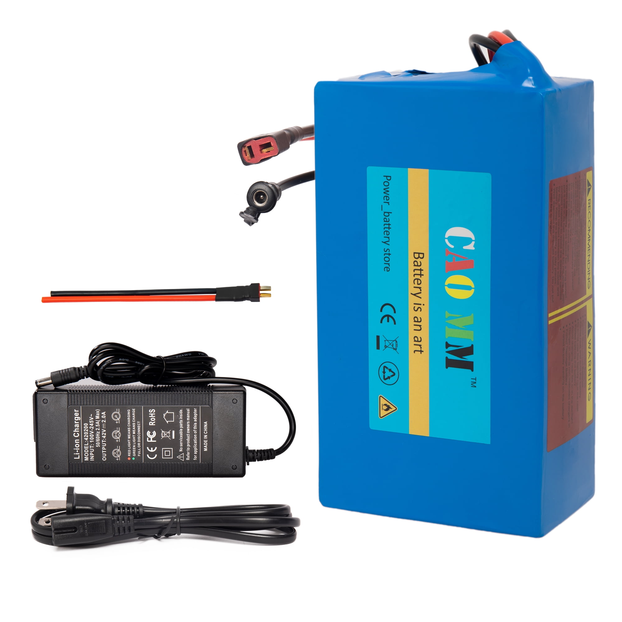 36V 14Ah Lithium Battery 30A BMS 36V Battery with Charger for 750W ...