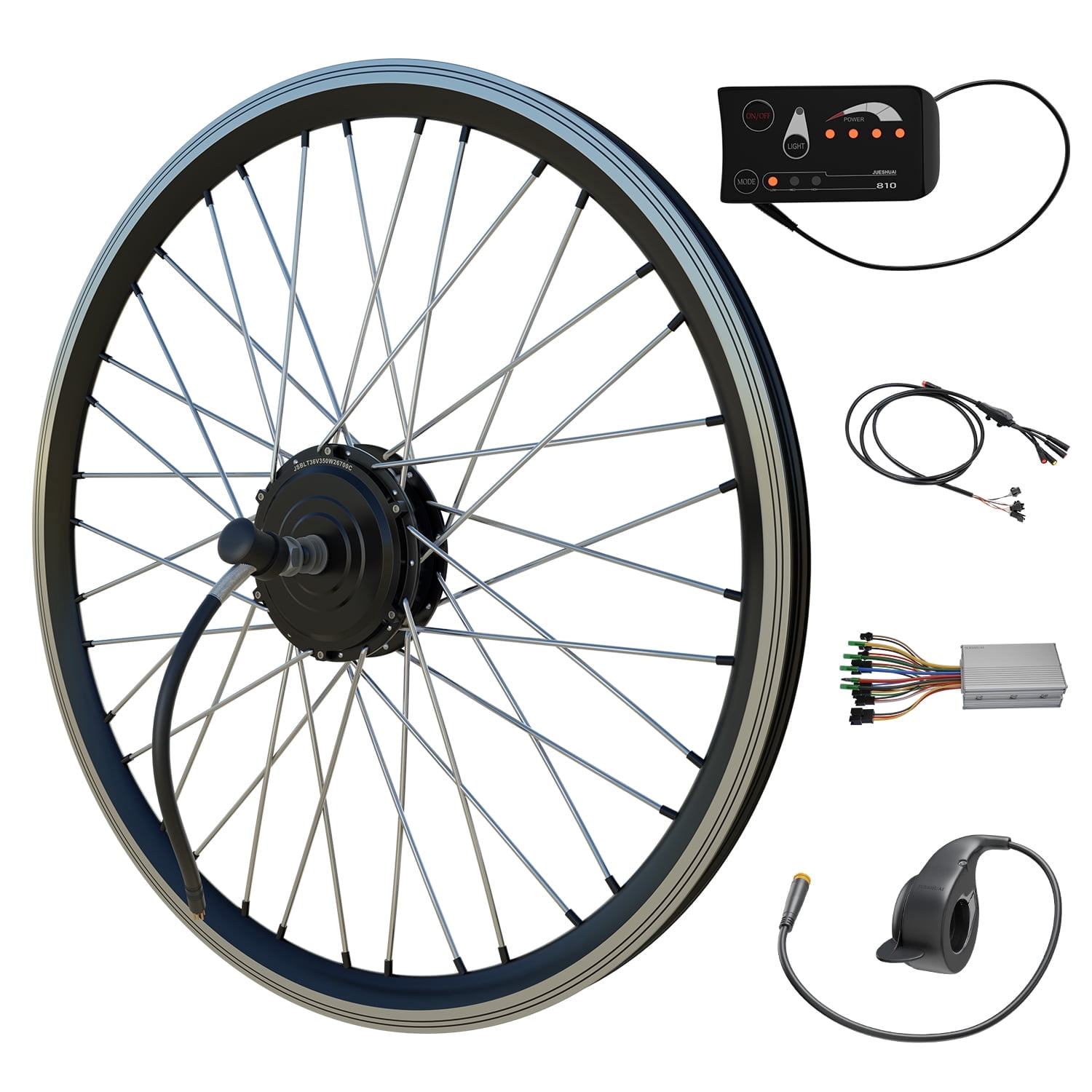 36V 250W Ebike Conversion Kit with Front Motor Wheel, LED Display, 36V ...