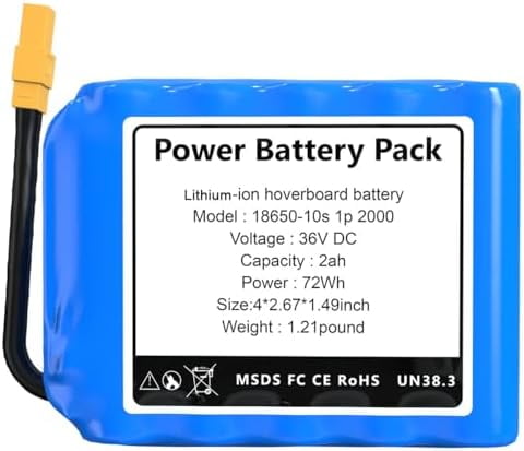 36V 2Ah Hoverboard Battery Replacement High Capacity Rechargeable L￵i ...