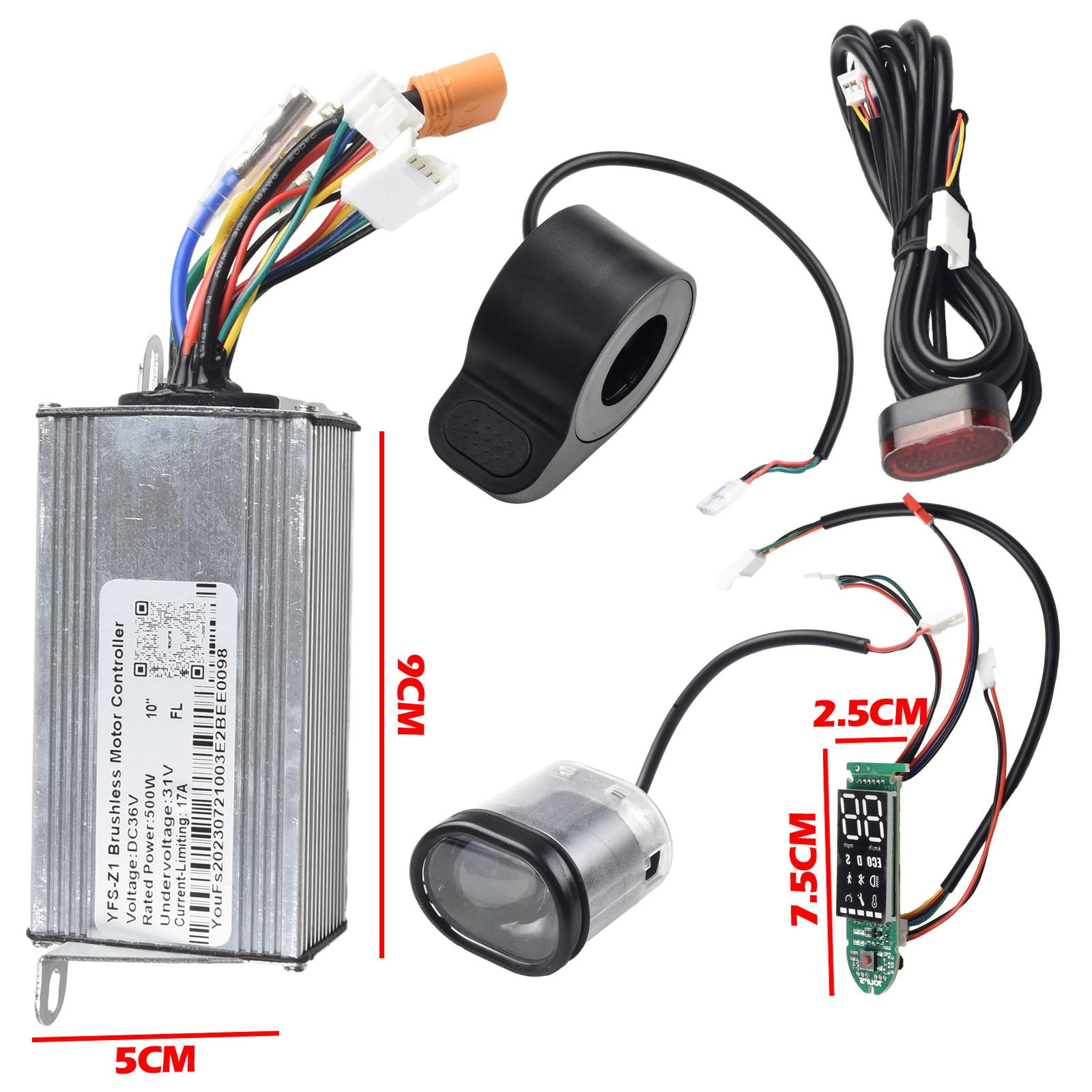 36V 500W 17A For 10 Inch Electric Scooter Controller Dashboard ...