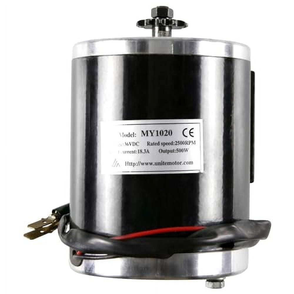 36V 500W Brushed Electric Motor with Base 500 Watt 36 Volt DC MY1020 11 Teeth 25H Sprocket ...