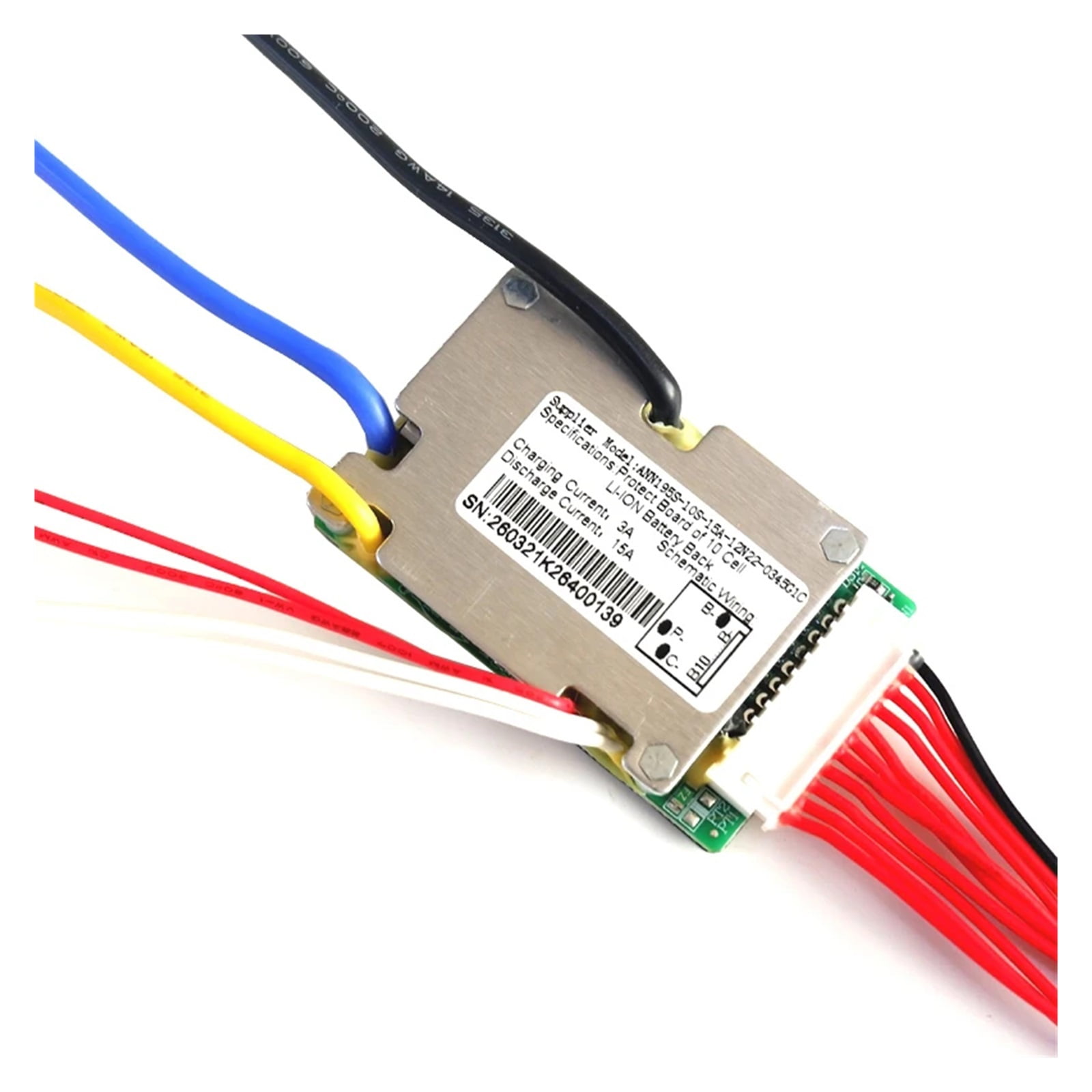 36V Lithium Battery Protect Circuit 10S 36V/37V 15A BMS ON/OFF Switch Wires And Small Size L65 ...