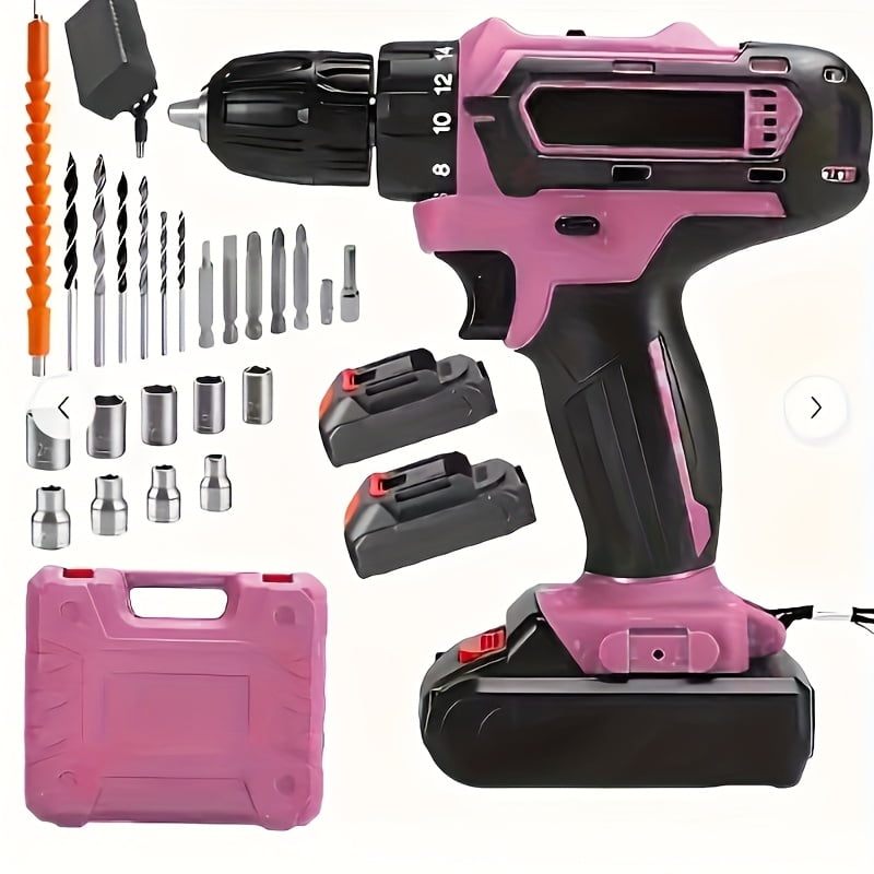 36V Rechargeable Lithium Drill & Electric Screwdriver - 53pcs Chrome ...