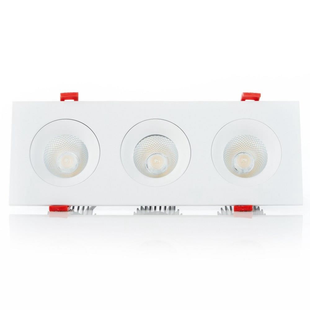 36W 1 Led 3.5 inch Rectangular Triple Regressed Gimbal (Set Of 4) in ...