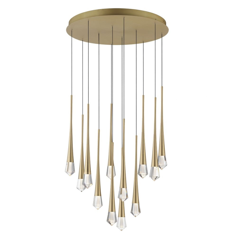 36W 12 Led Pendant-19 Inches Tall And 24.75 Inches Wide-Gold Finish Et2 Lighting E24229-122Gld ...