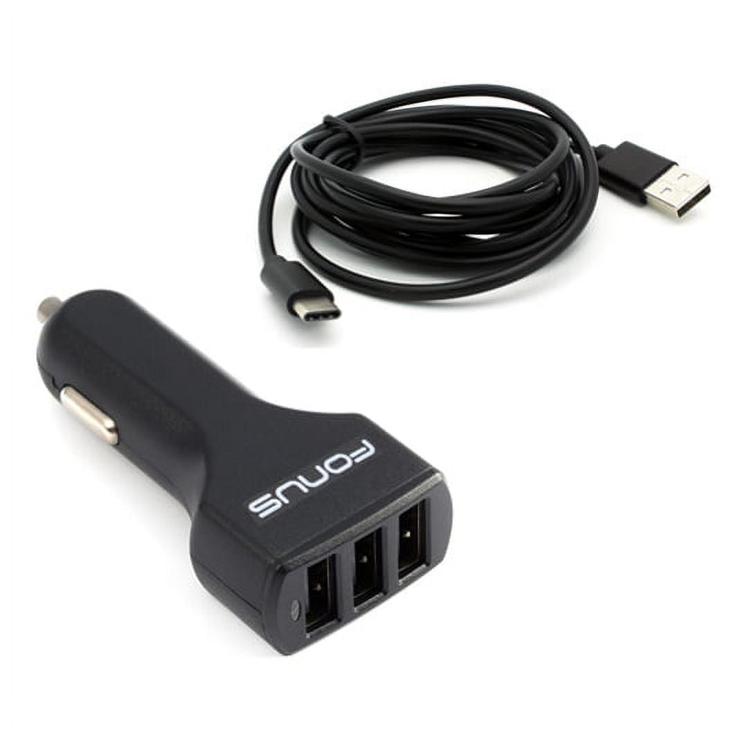 36W Car Charger for Samsung Galaxy A71 5G - 3-Port USB 4.8A Type-C ...