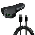 36W Fast Car Charger for Samsung Galaxy A06 - 2-Port USB Coiled Cable ...