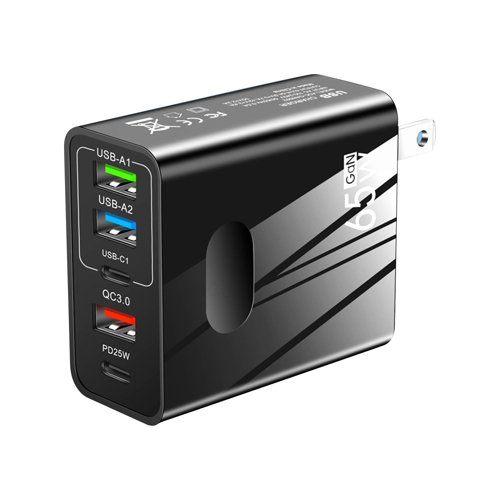 36W Fast Charger Block with 4 Ports, USB C PD 3.0 & QC 3.0 Wall Charger ...